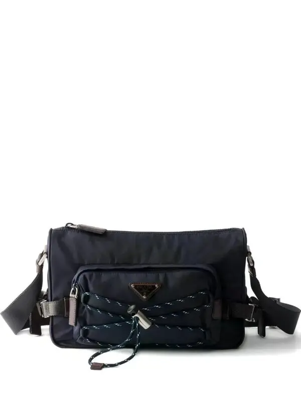 Prada Re-nylon And Leather Shoulder Bag - Blue