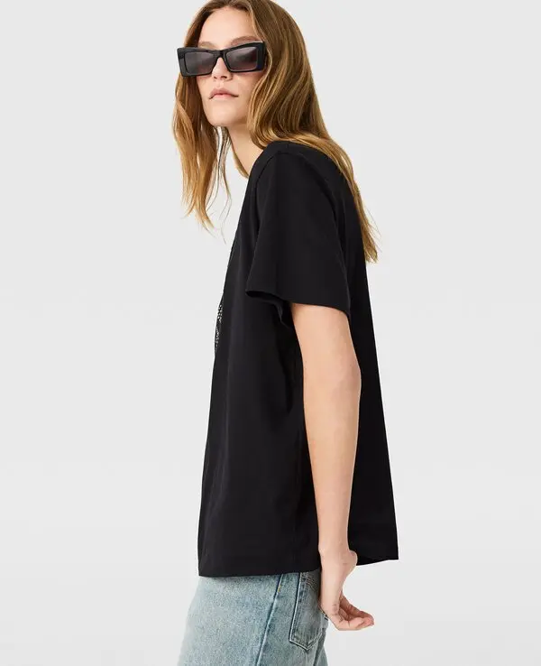 Stella McCartney Logo-embroidered Boyfriend T-shirt - Black