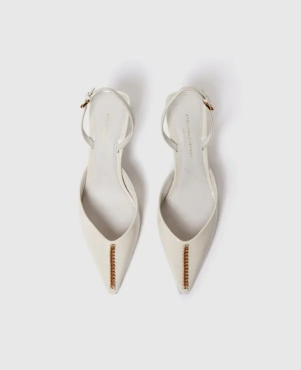 Stella McCartney Elsa Patent Slingbacks - Ivory