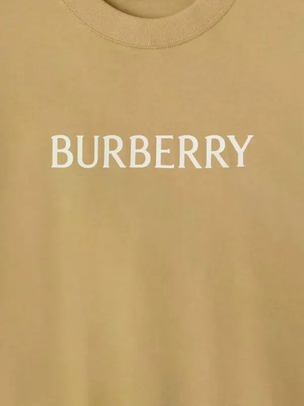 Burberry Logo Cotton T-shirt - Neutrals