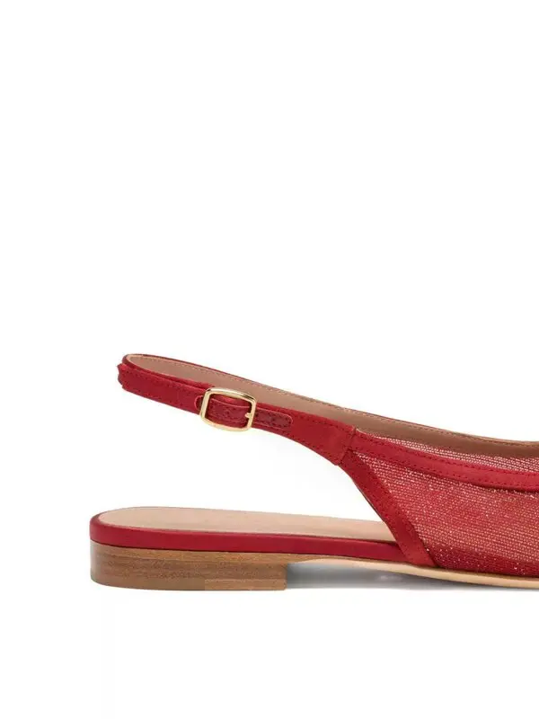 MALONE SOULIERS Jama Slingback Flat Pumps - Red