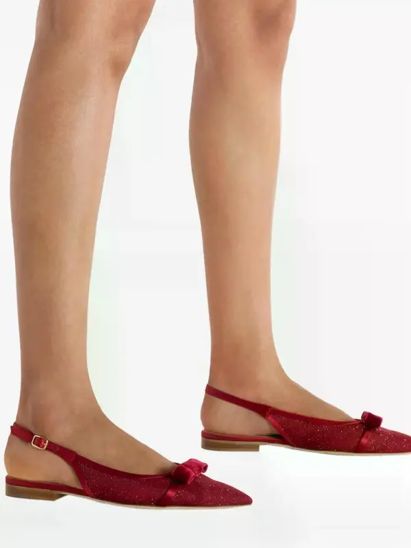 MALONE SOULIERS Jama Slingback Flat Pumps - Red