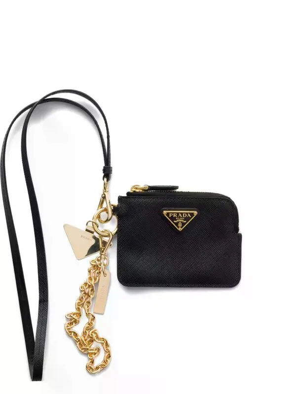 Prada Logo Leather Wallet - Black