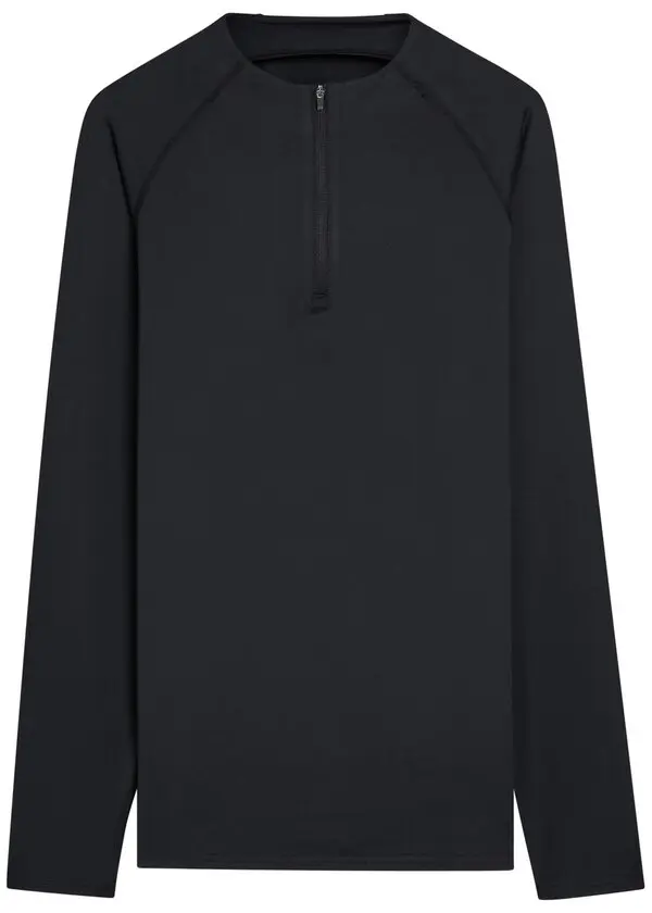 CONDITION Stretch-jersey Quarter-zip Top - Black