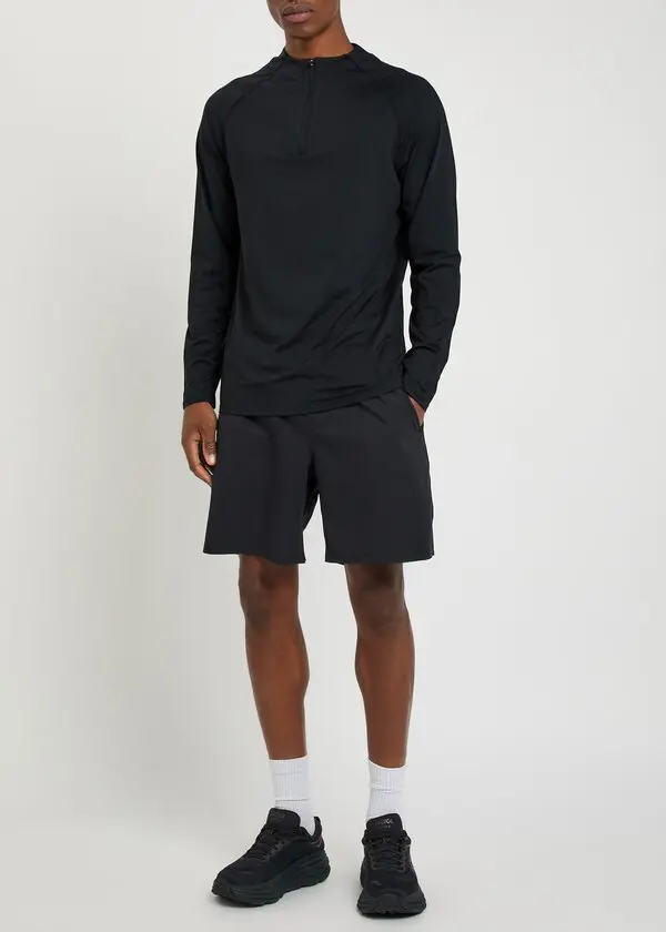 CONDITION Stretch-jersey Quarter-zip Top - Black