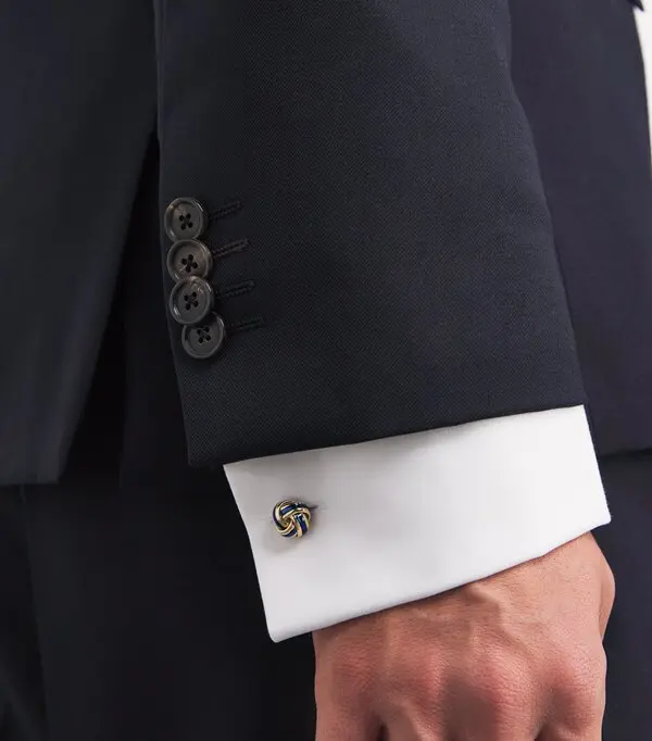 DEAKIN & FRANCIS White Gold Knot Cufflinks