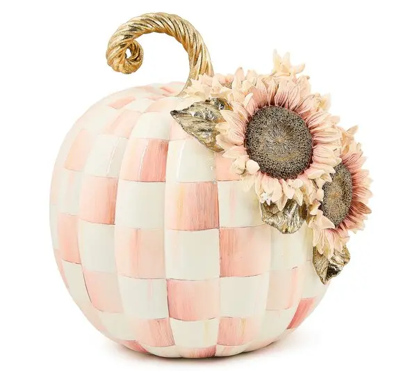 MACKENZIE-CHILDS As Is Rosy Check Sunflower Pumpkin - One-color