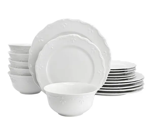 ELAMA Henryi 18 Piece Porcelain Dinnerware Set - One-color