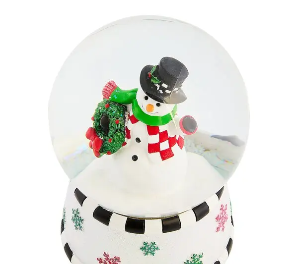MACKENZIE-CHILDS Check It Out Snowman Snow Glob E