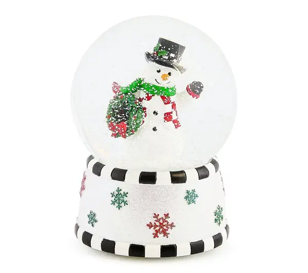 MACKENZIE-CHILDS Check It Out Snowman Snow Glob E