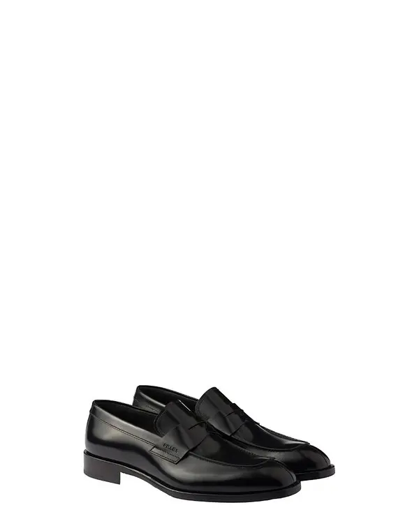 Prada Brushed Leather Loafers