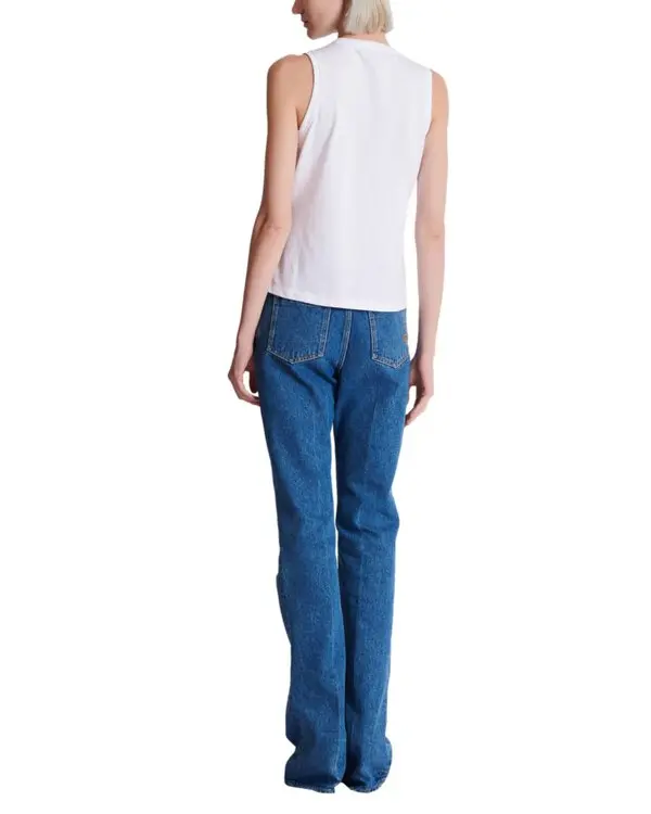 Balmain Relaxed Tank Top With Paris Brush Print - White