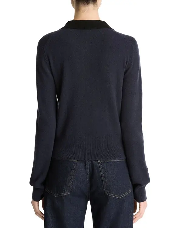 Vince Contrast Collared Sweater - Night Mari