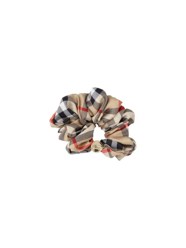 Burberry Check Silk Scrunchie - Beige