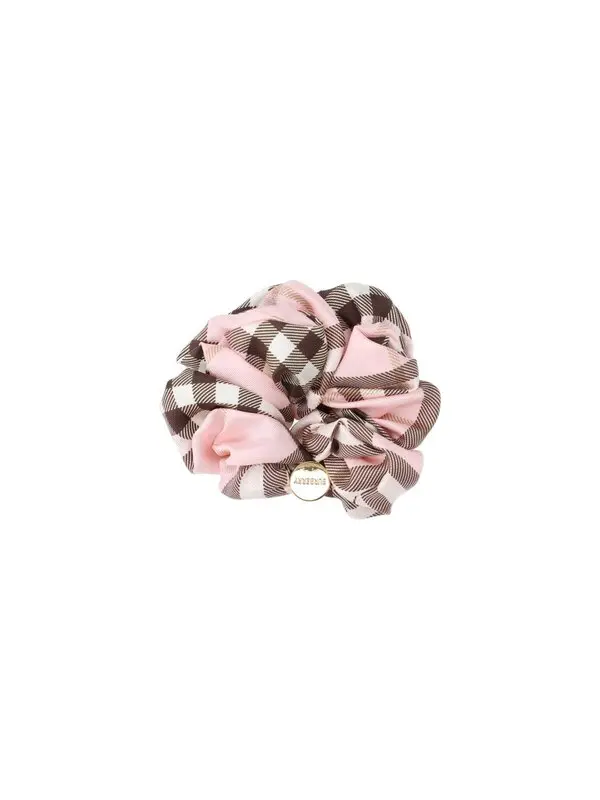Burberry Check Silk Scrunchie - Pink