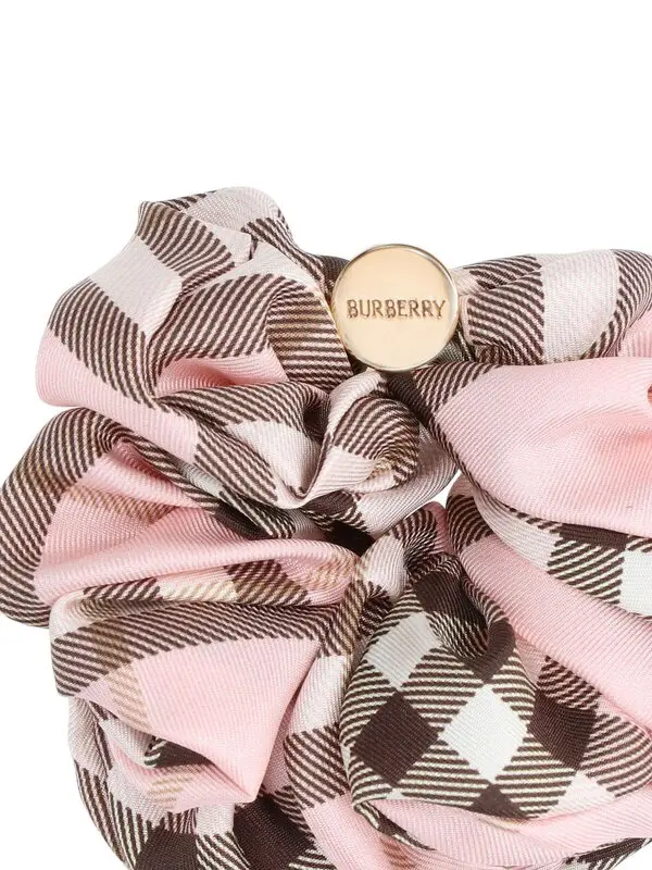 Burberry Check Silk Scrunchie - Pink
