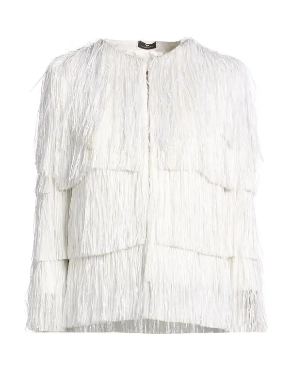 Elisabetta Franchi Bouclé Jacket With Fringes