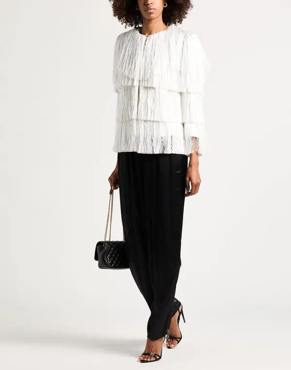 Elisabetta Franchi Bouclé Jacket With Fringes