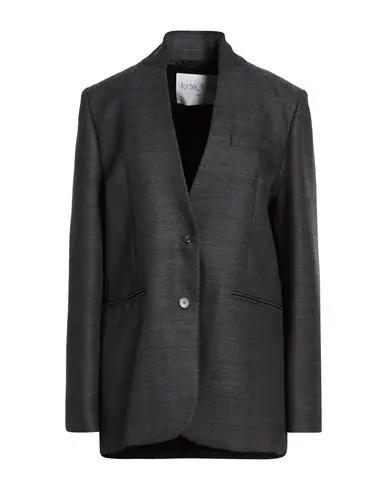 FORTE_FORTE Virgin Wool Herringbone Blazer - Grey