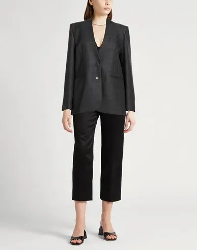 FORTE_FORTE Virgin Wool Herringbone Blazer - Grey