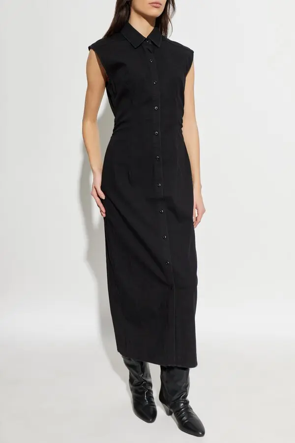 Rag & Bone Sleeveless Denim Midi Dress - Black