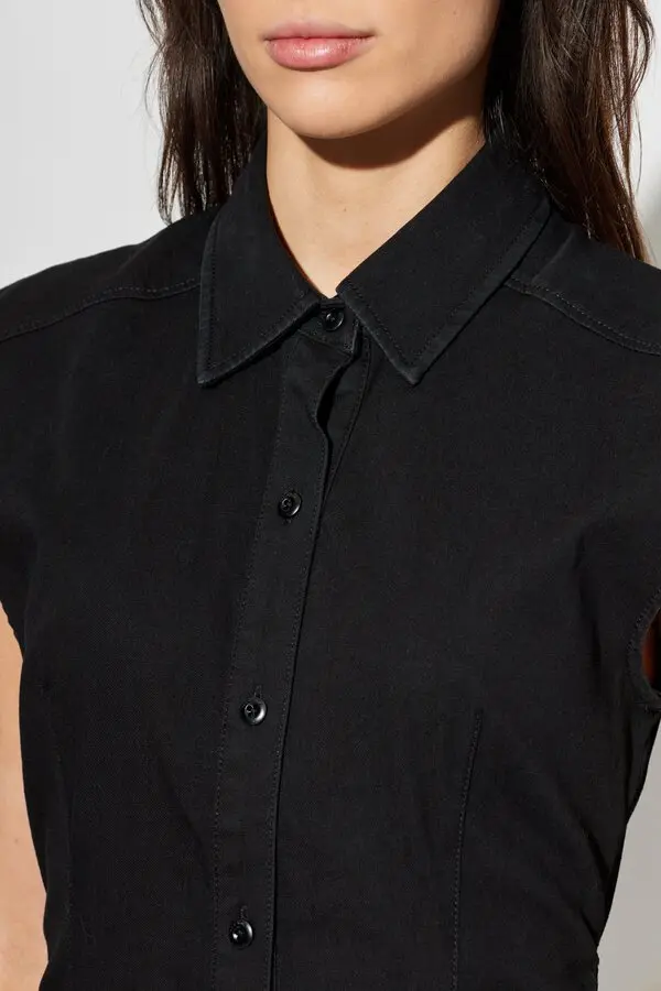Rag & Bone Sleeveless Denim Midi Dress - Black