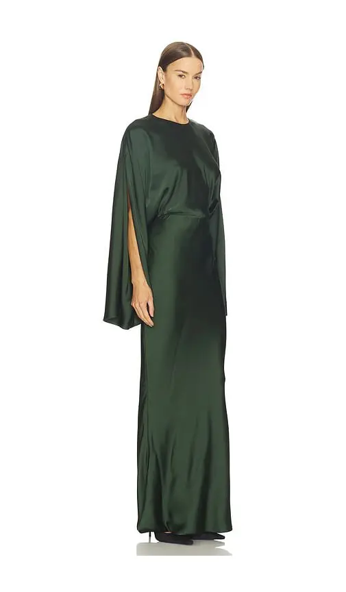 emerald green silk long sleeve dress Emerald Green Long Sleeve Satin Dress – Shopbrandnewyou main image 1