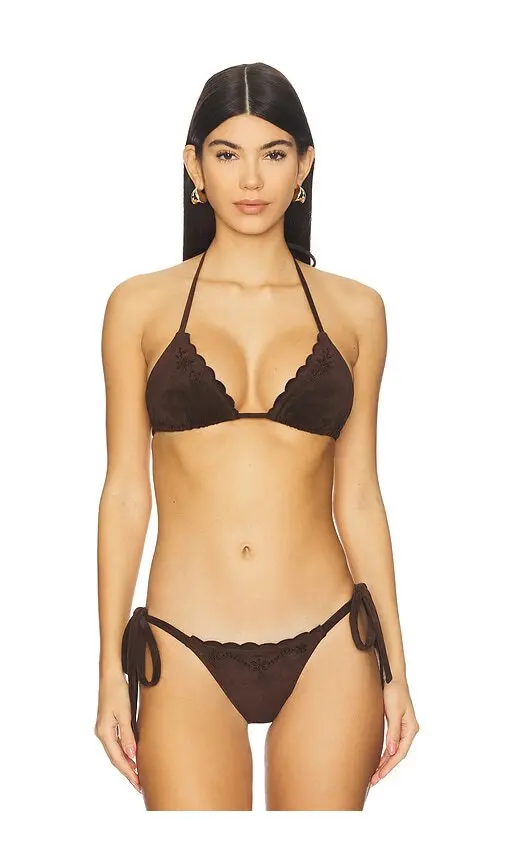 Frankies Bikinis Nick Triangle Bikini Top - Desert Suede