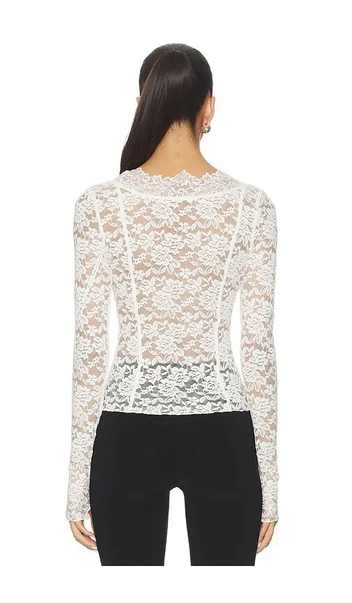 Free People All Night Long Sleeve Lace Top - Petal