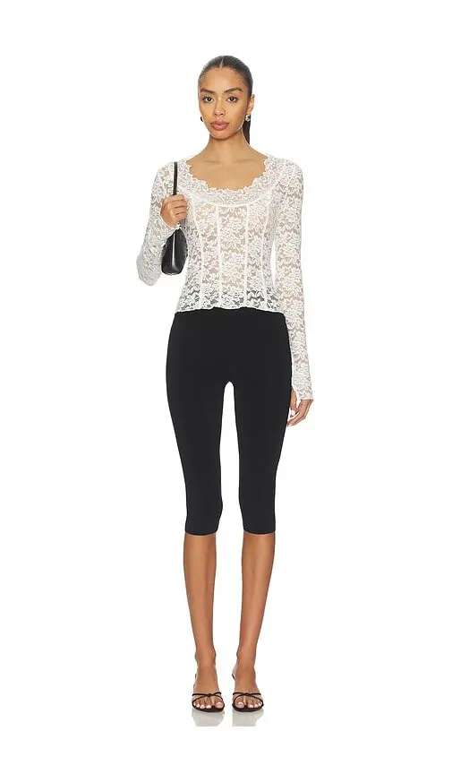 Free People All Night Long Sleeve Lace Top - Petal