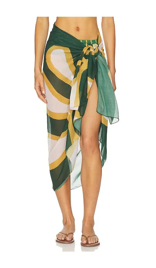 CALA DE LA CRUZ Luana Sarong In Green - Namur Sage