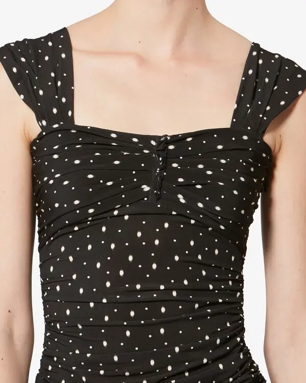 Isabel Marant Gemina Polka Dot Top - Black/ecru