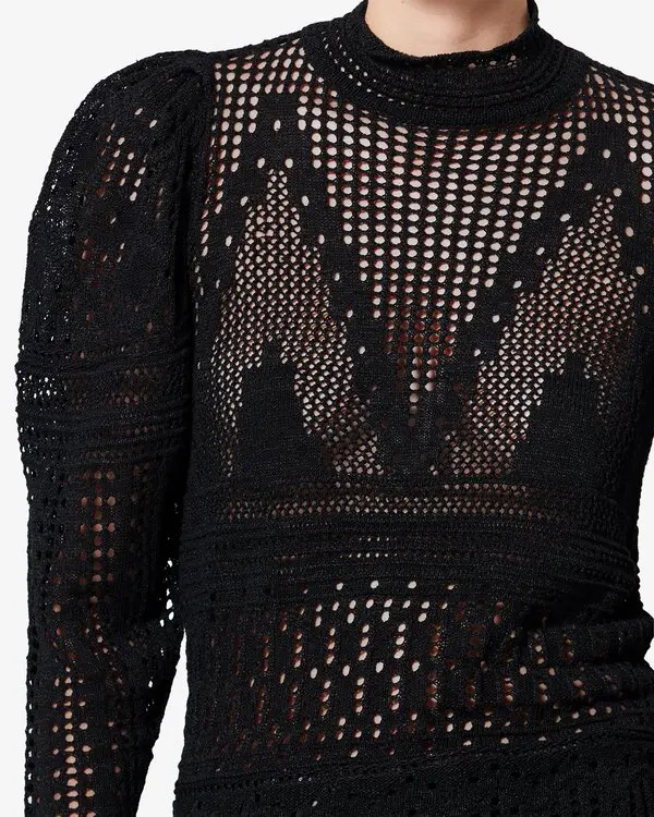 Isabel Marant Étoile Dahara Lightweight Openwork Knit Sweater - Black