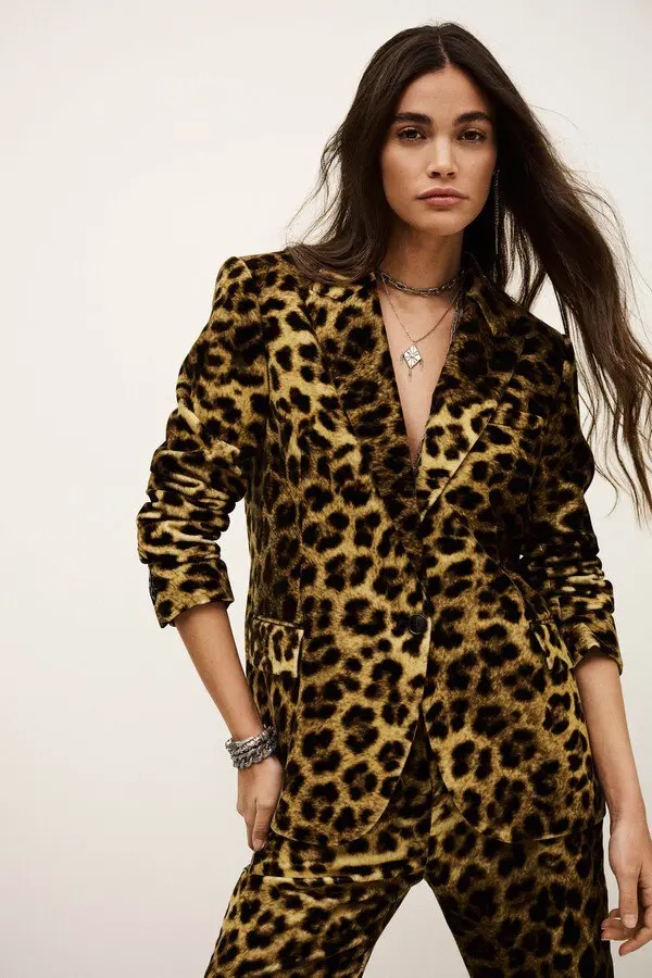 Ba&sh Bear Single-button Animal Print Jacket