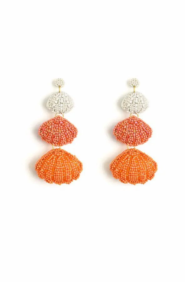 Yumi Kim Seashell Beaded Drop Earrings - Orange