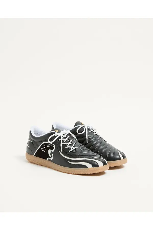 Valentino Garavani Kicky Nappa Leather Low-top Sneakers - Black