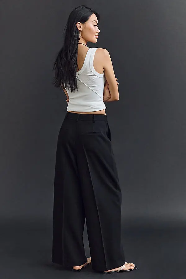 WHITEROOM + CACTUS Wrap Front Trouser Pants - Black