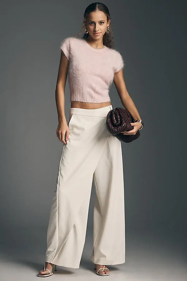 WHITEROOM + CACTUS Wrap Front Trouser Pants - Bone