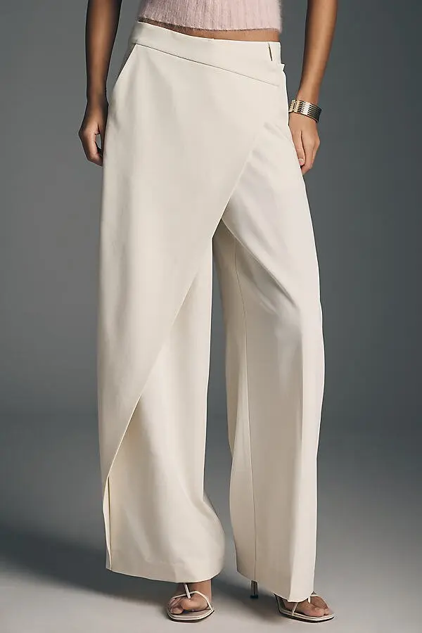 WHITEROOM + CACTUS Wrap Front Trouser Pants - Bone
