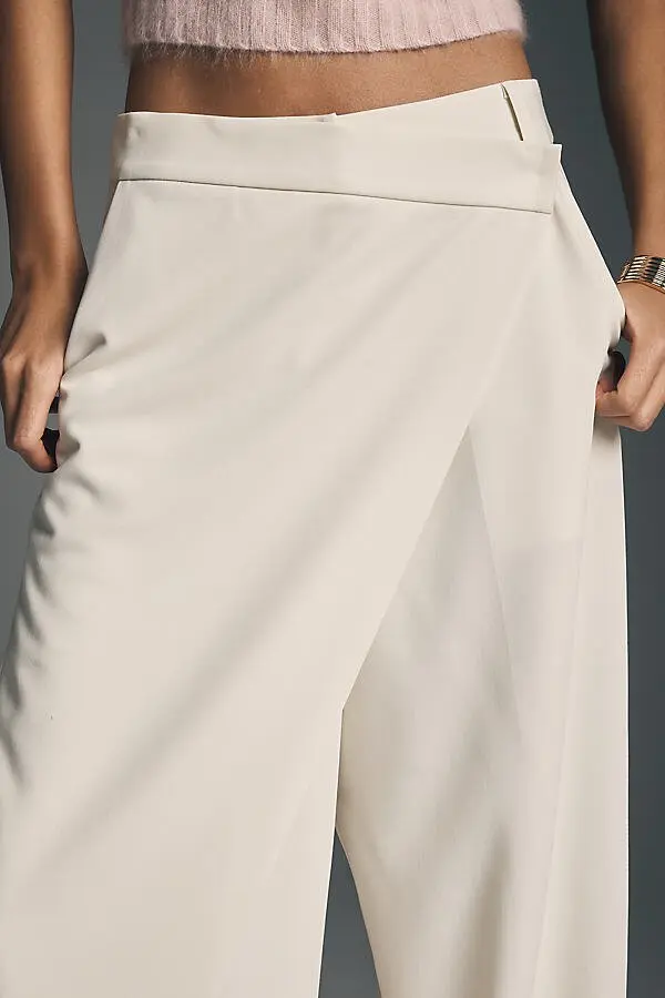 WHITEROOM + CACTUS Wrap Front Trouser Pants - Bone