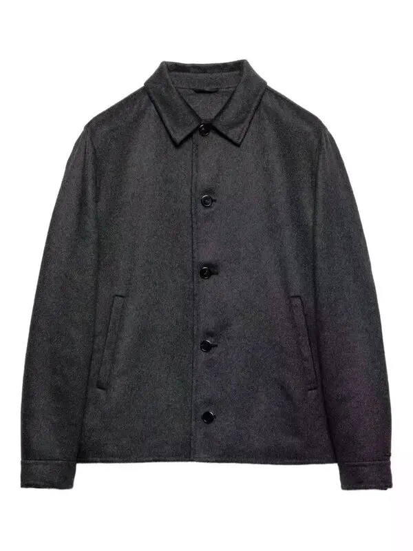 Prada Button Double Knit Jacket - Grey