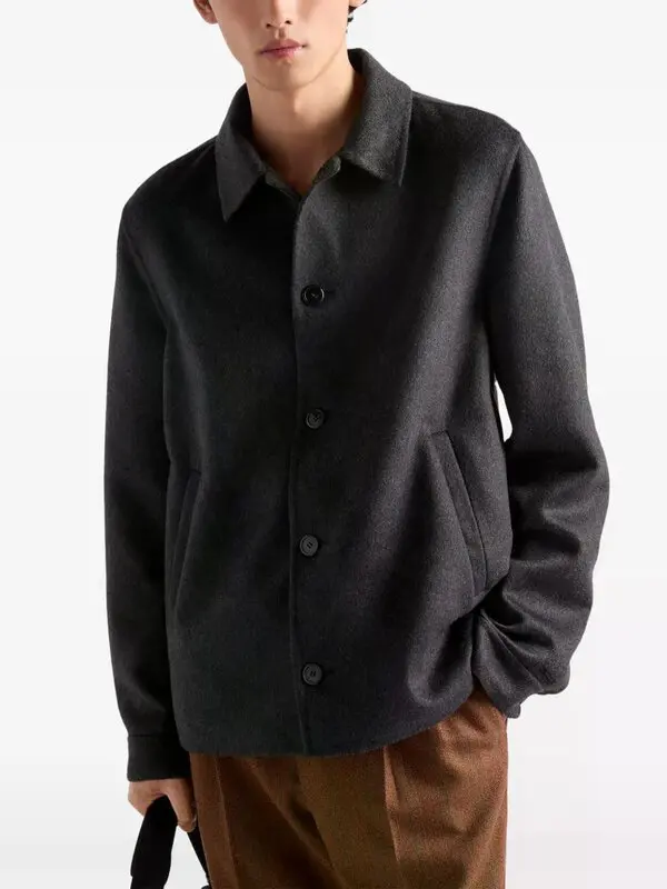 Prada Button Double Knit Jacket - Grey