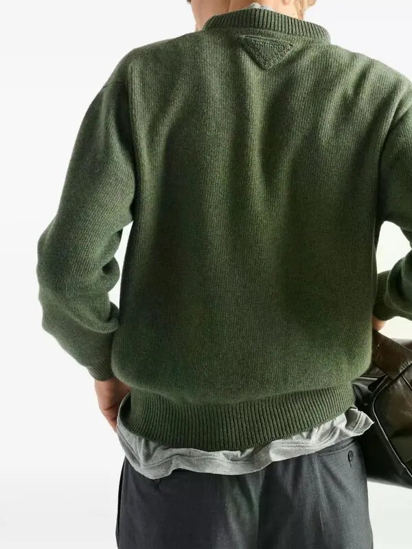 Prada Re-cashmere Crew-neck Sweater - Green