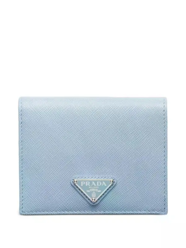Prada Small Triangle-logo Leather Wallet - Blue