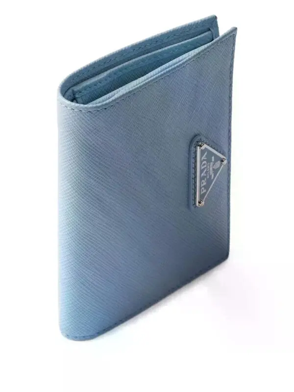 Prada Small Triangle-logo Leather Wallet - Blue