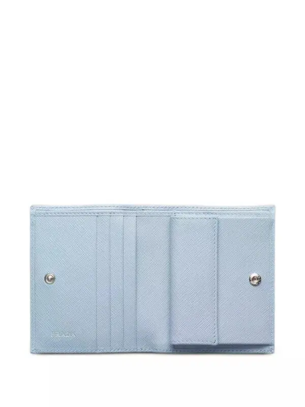 Prada Small Triangle-logo Leather Wallet - Blue