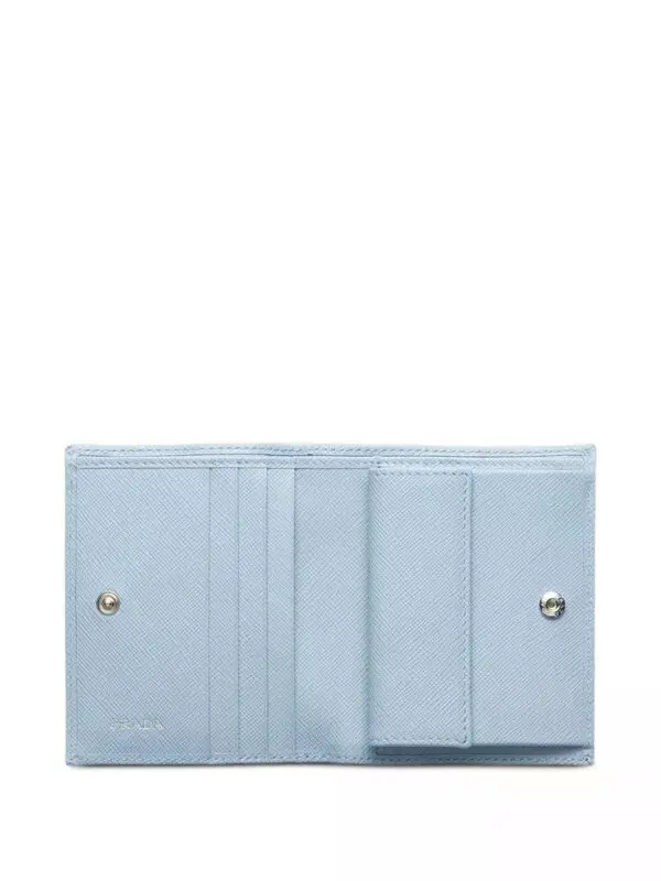 Prada Small Triangle-logo Leather Wallet - Blue
