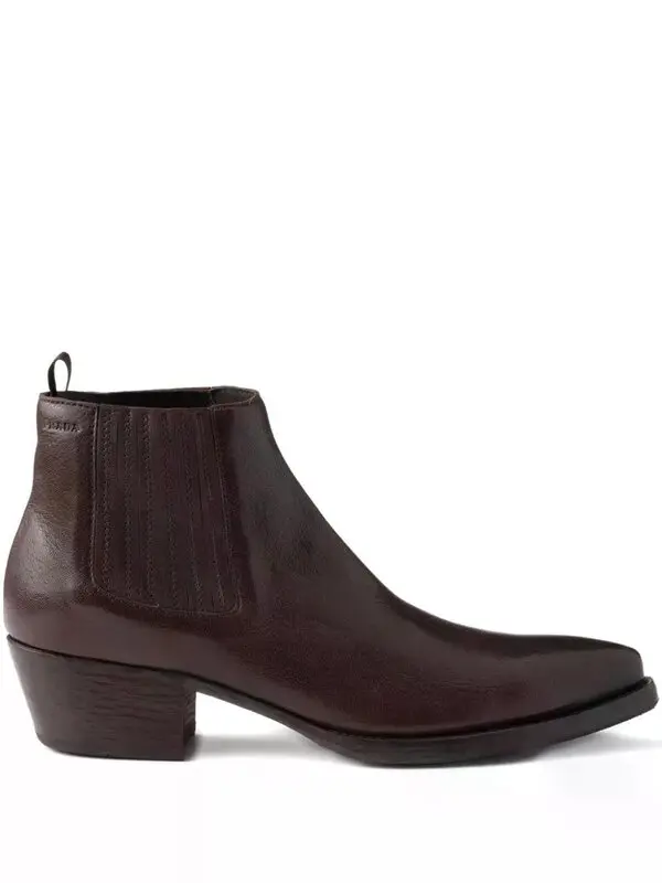Prada 55mm Gusset-detail Leather Chelsea Boots