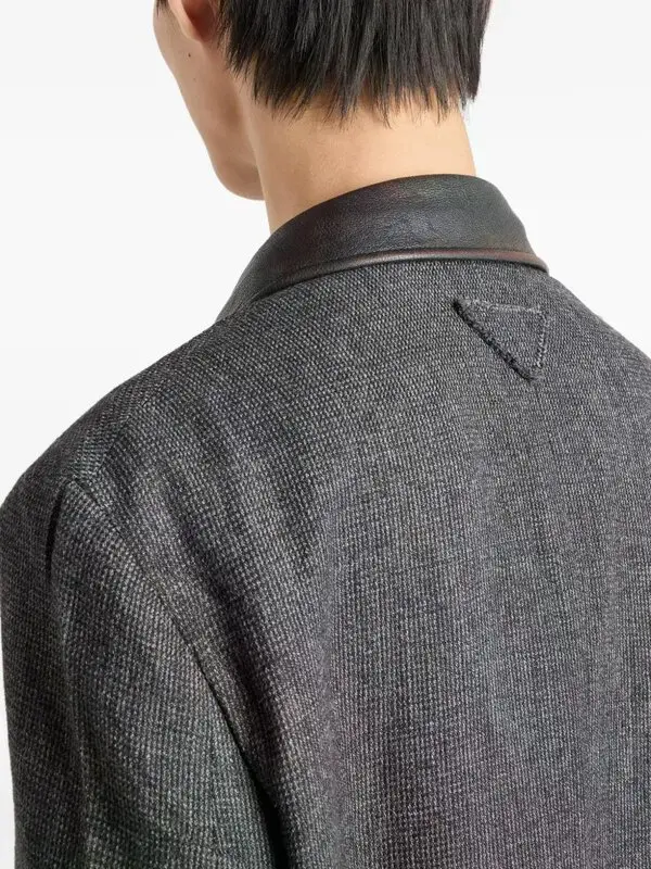Prada Notched-lapel Single-breasted Coat - Grey