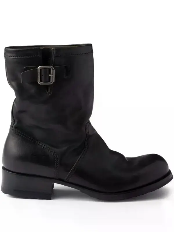 Prada 40mm Leather Buckle Boots